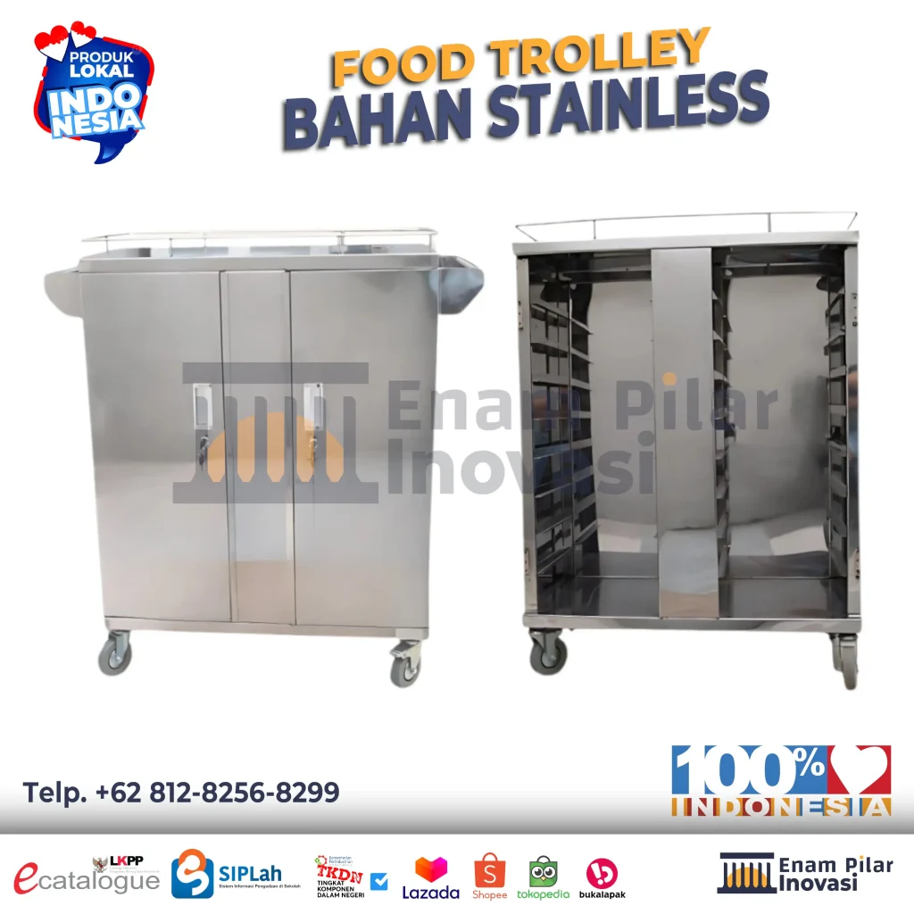 Food Trolley 16 Susun Stainless Steel
