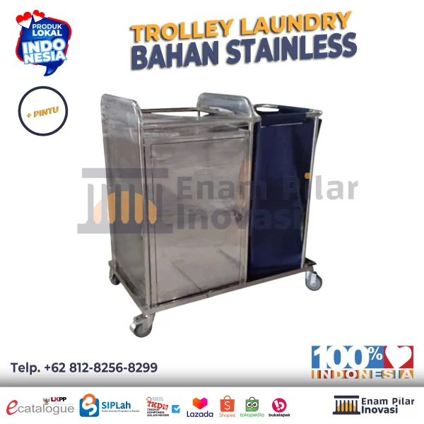 Trolley Housekeeping Laundry Linen Stainless Steel