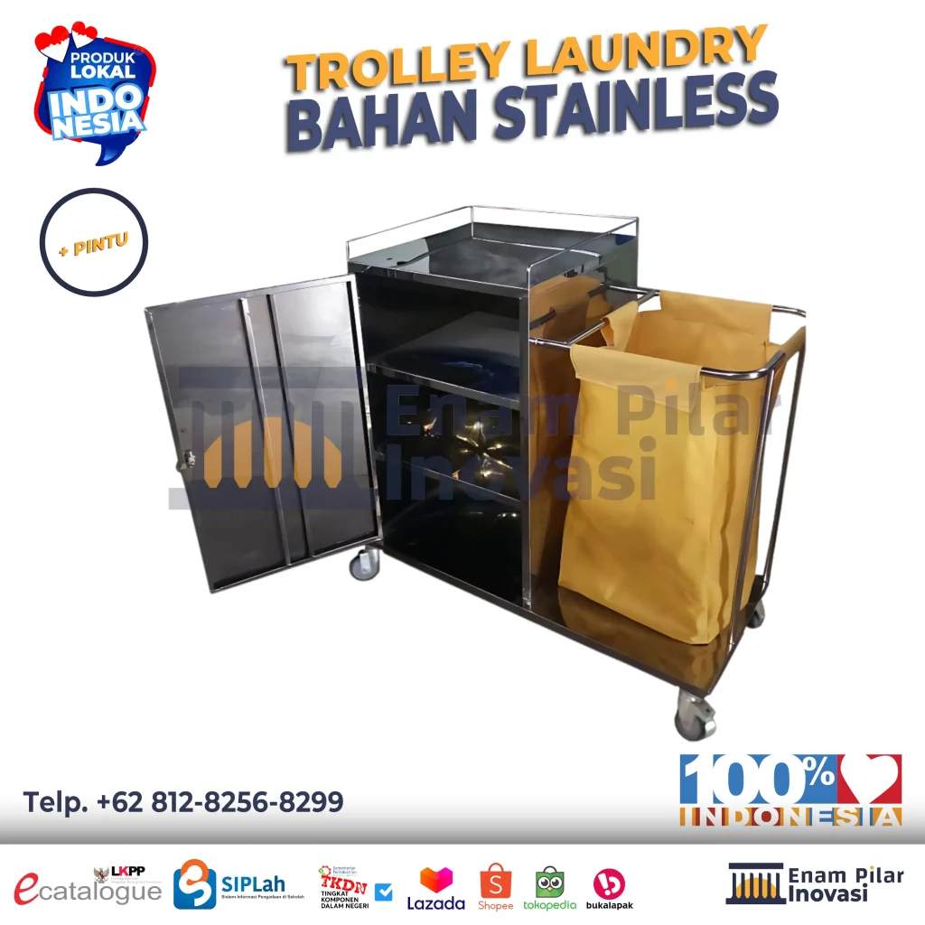 Trolley Housekeeping Laundry Linen Stainless Steel