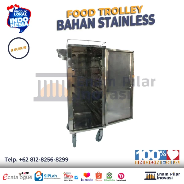 Food Trolley 8 Susun Stainless Steel