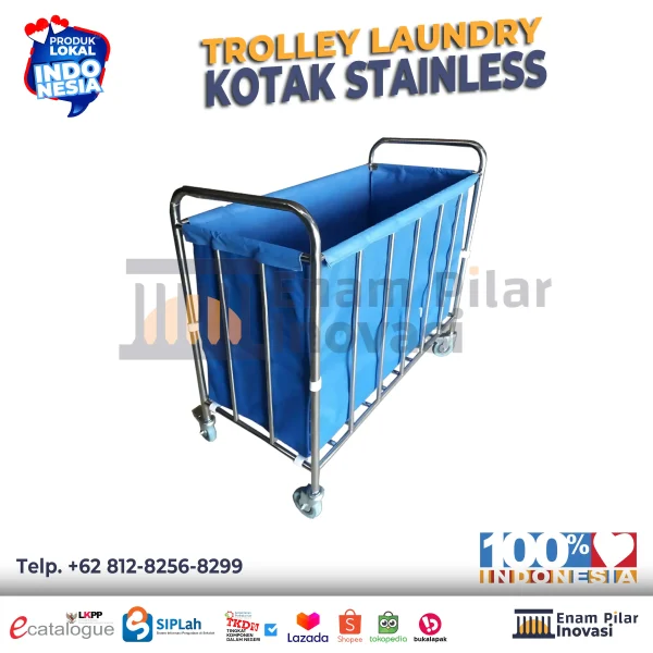 Trolley Housekeeping Laundry Kotak Stainless